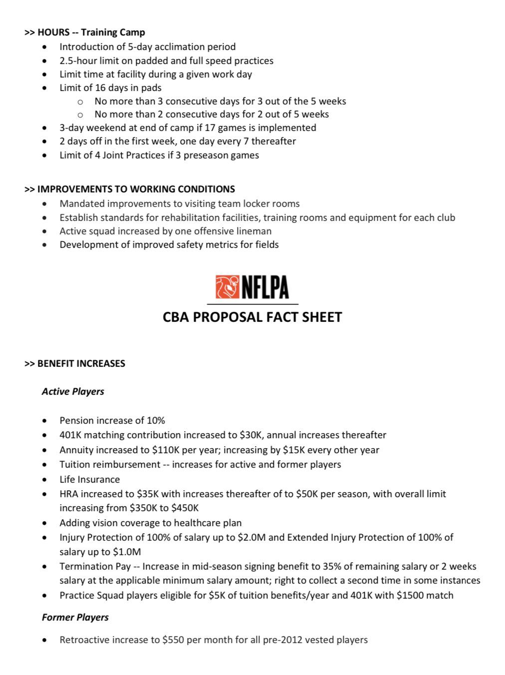 What does the CBA mean for NFL players? Does it benefit the players?