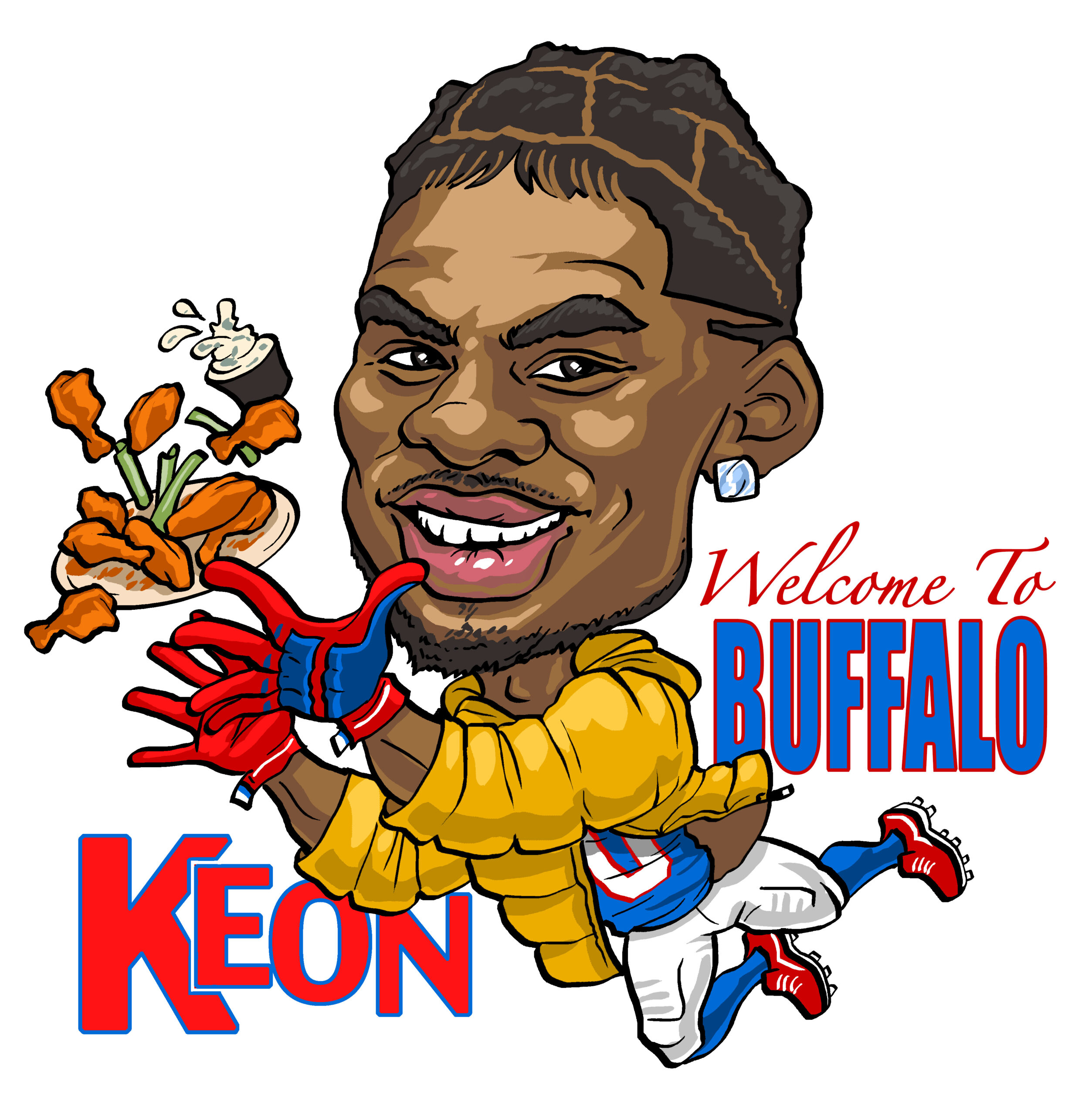 Bills WR Keon Coleman creates amazing caricature T-shirt w/ Sports Locker
